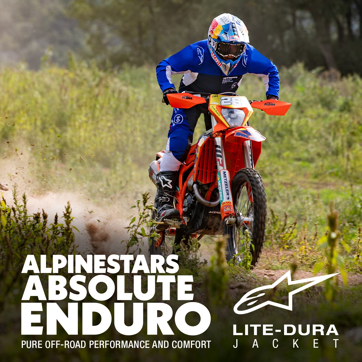 Bunda LITE-DURA SOFTSHELL, ALPINESTARS (modrá/bílá) 2026 | Motobiker